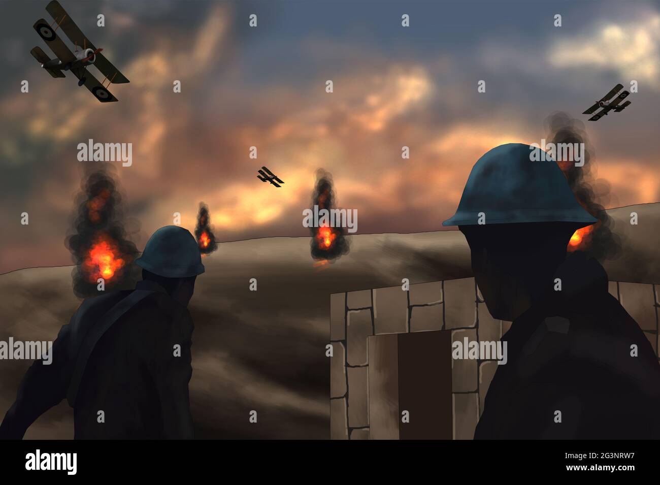 enemy planes attacking soldiers Stock Photo - Alamy
