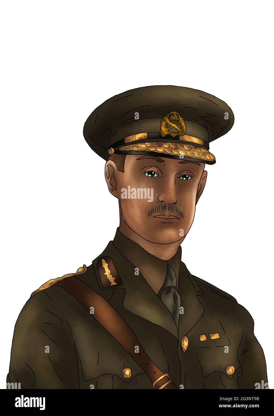 British commander on a white background Stock Photo - Alamy
