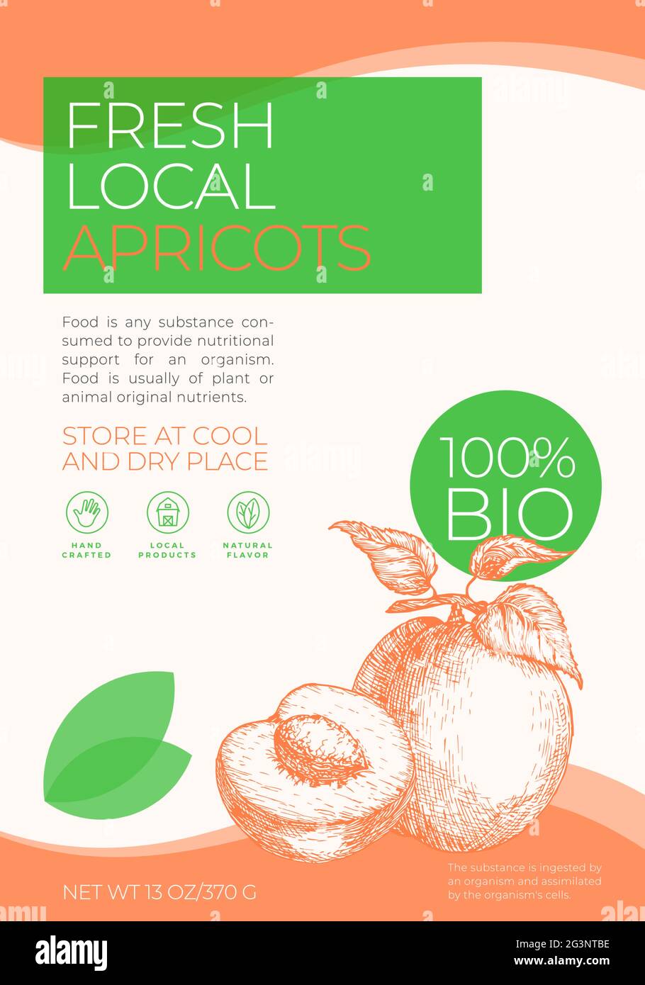 Fresh Local Fruits Label Template. Abstract Vector Packaging Design ...