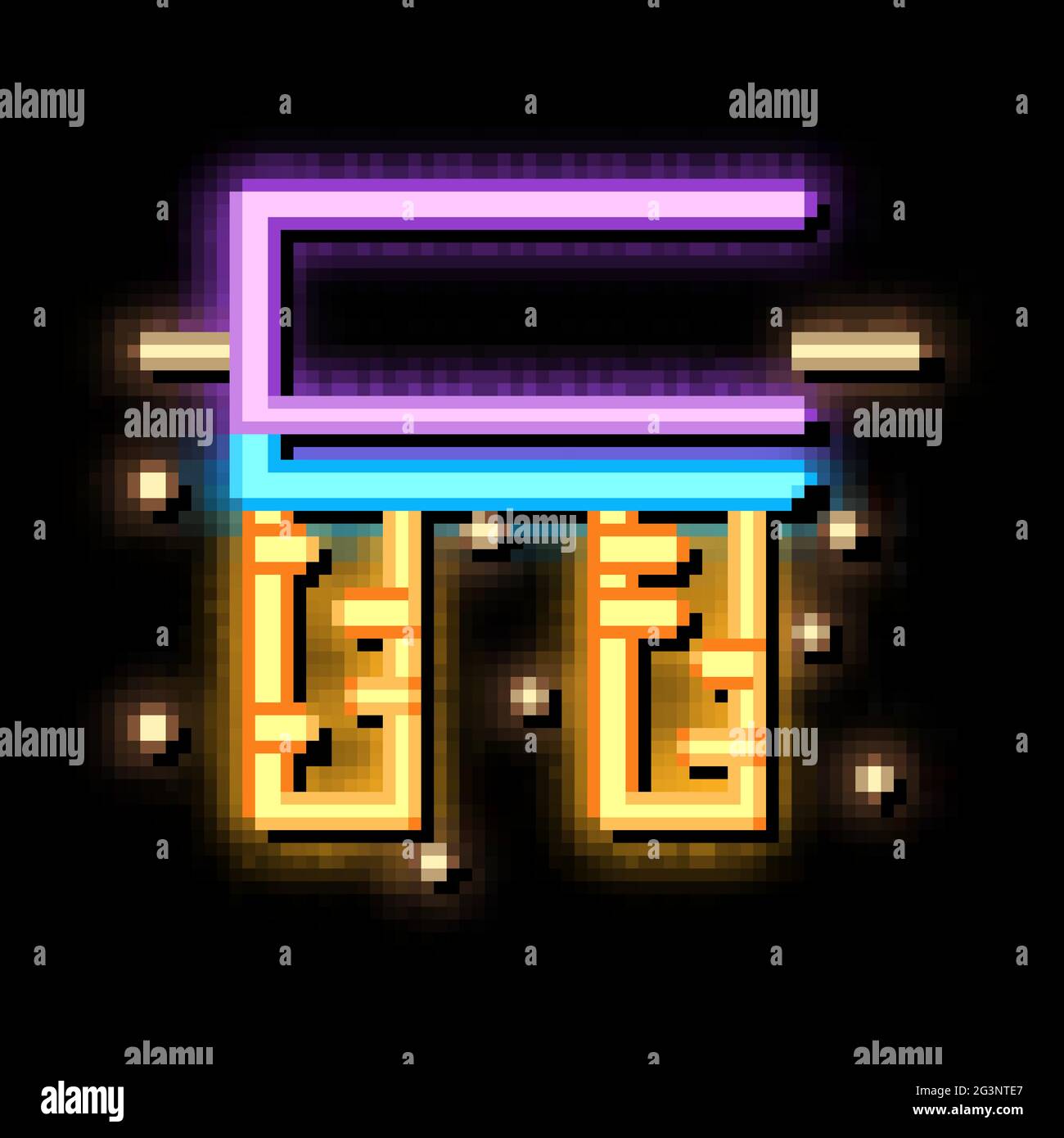wooden foundation neon glow icon illustration Stock Vector Image & Art ...