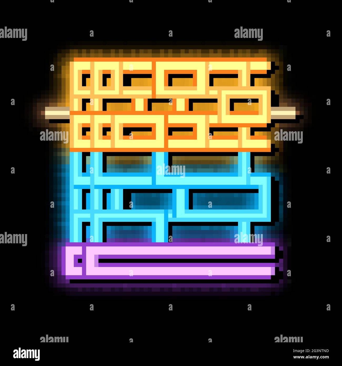 block foundation neon glow icon illustration Stock Vector Image & Art ...