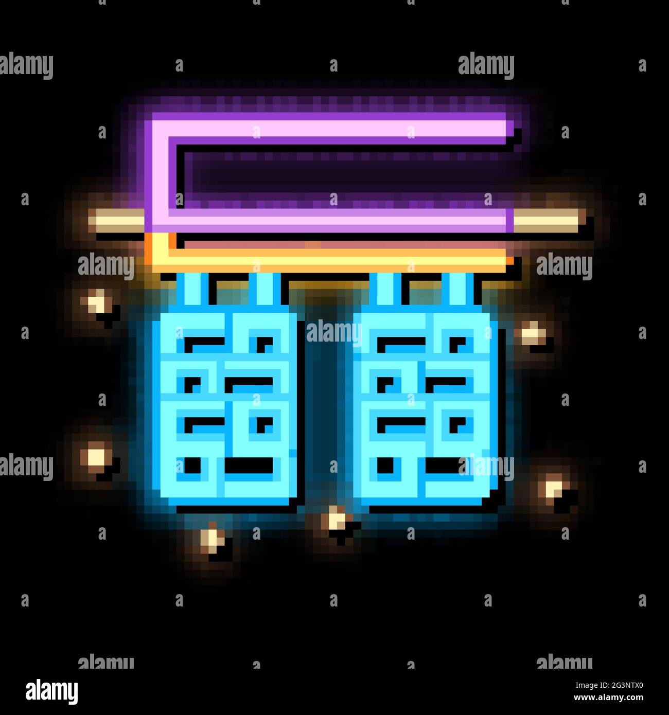 house foundation neon glow icon illustration Stock Vector Image & Art ...