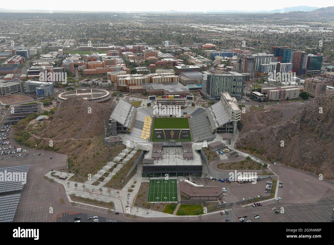An aerial view of Sun Devil Stadium on the campus of Arizona State ...