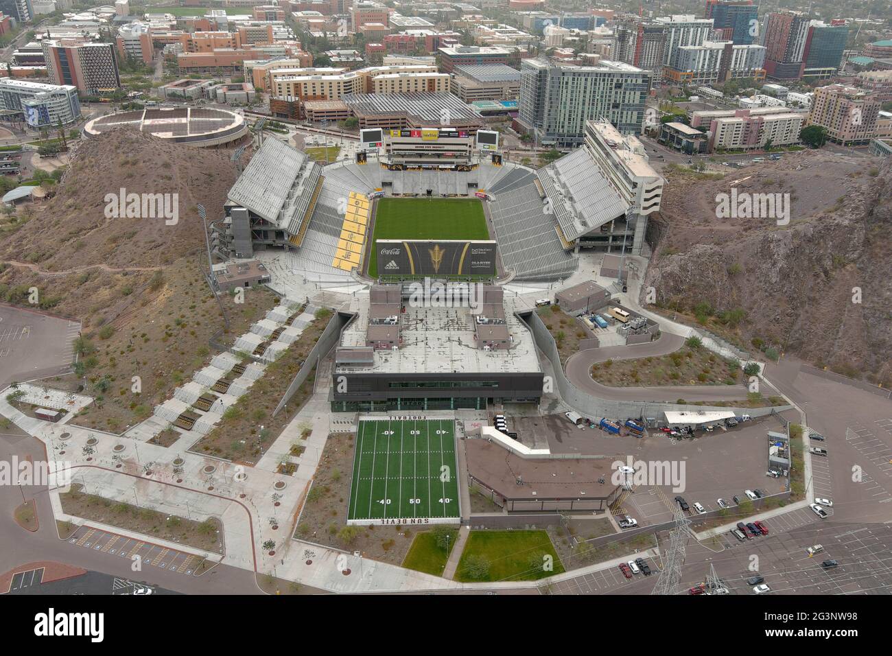 An aerial view of Sun Devil Stadium on the campus of Arizona State ...