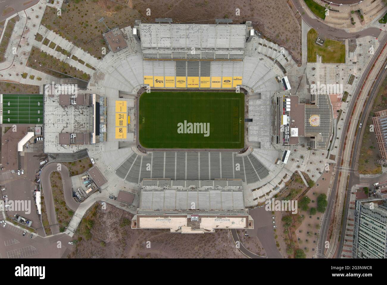 An aerial view of Sun Devil Stadium on the campus of Arizona State ...