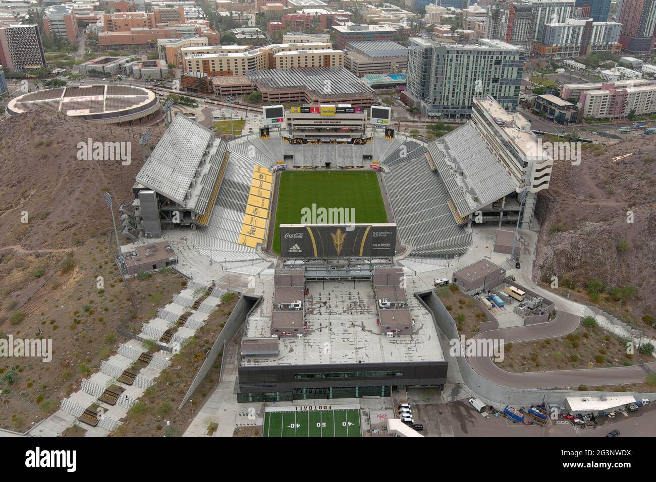 An aerial view of Sun Devil Stadium on the campus of Arizona State ...