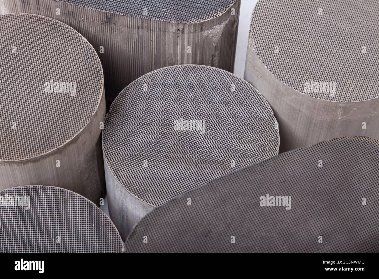 Reception and processing of scrap metal. Close-up on a mesh-shaped ...