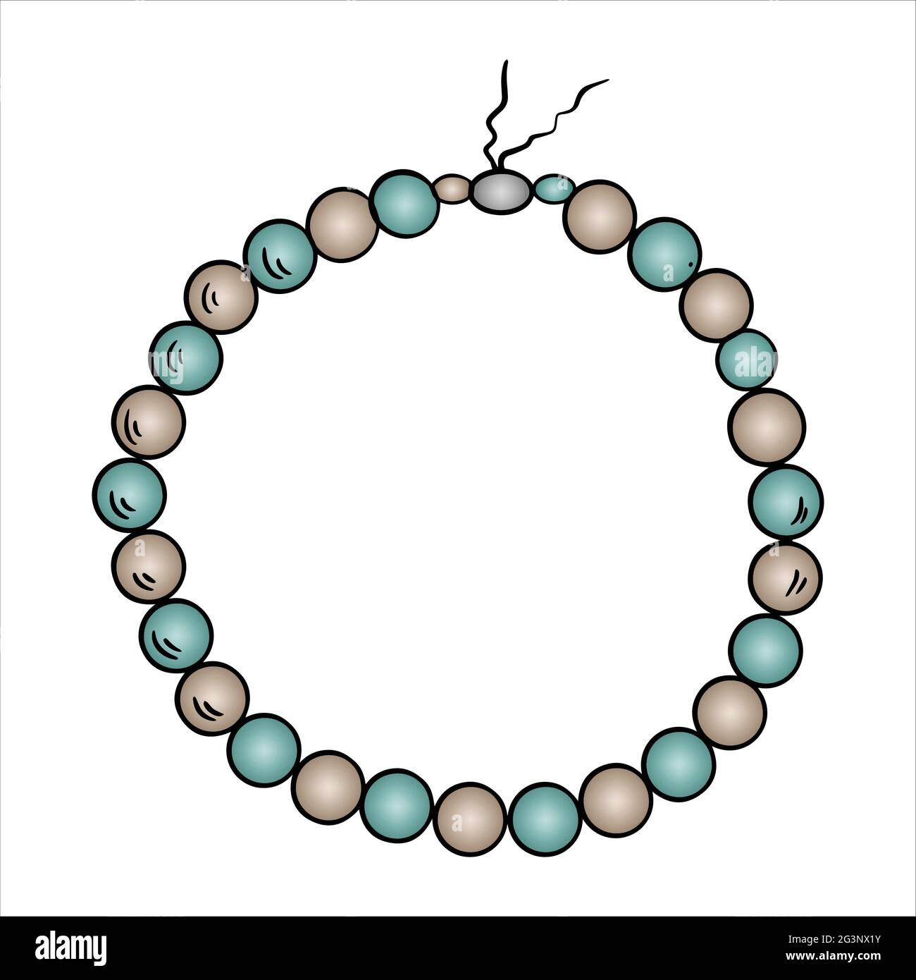 Illustration of fashion jewelry necklace made of beads of different ...
