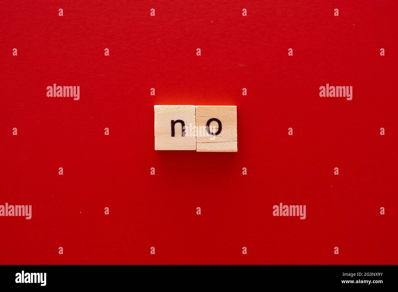 word NO made of wooden letters on red background with copy space Stock ...
