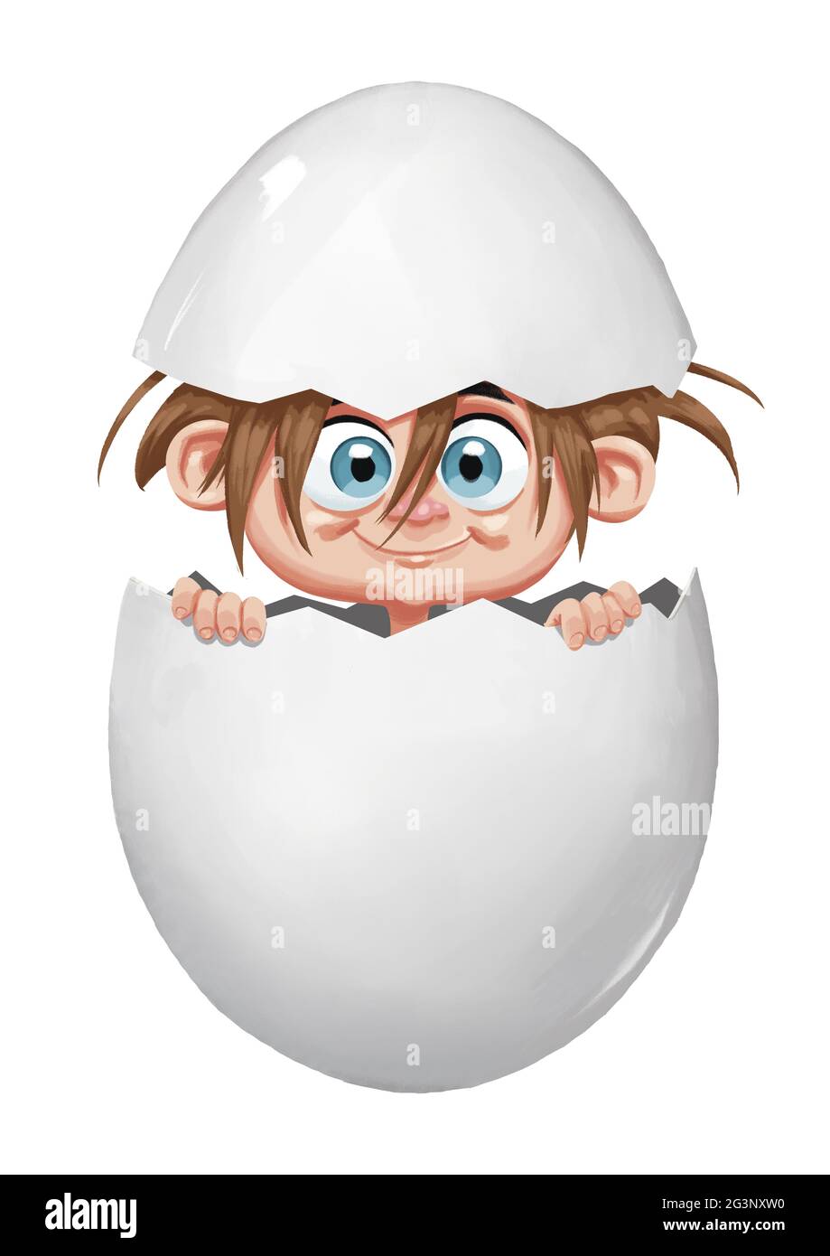 Child coming out of an egg Stock Photo - Alamy