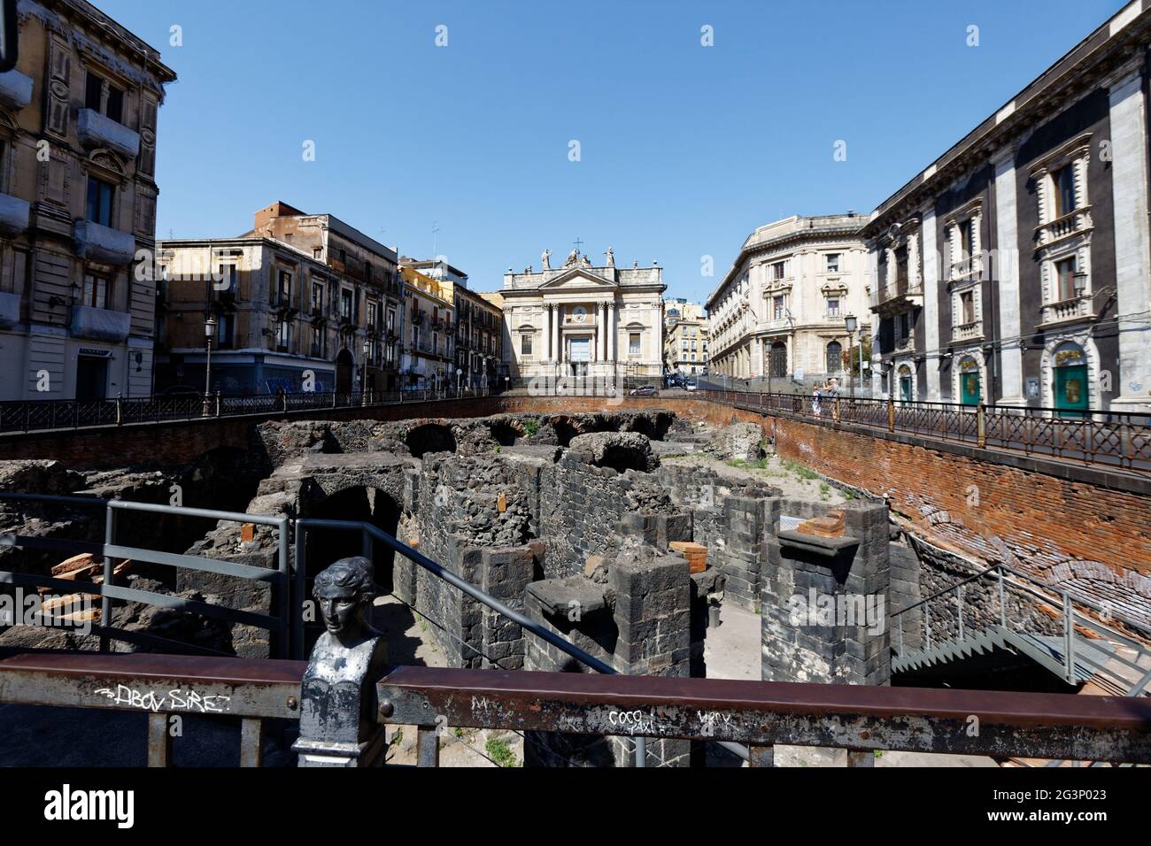 Anfiteatro Romano di Catania - Amphitheater Catania Italy Stock Photo ...