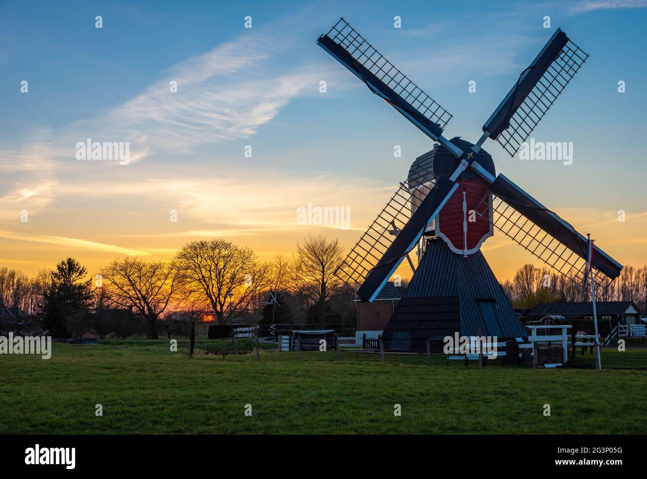 A traditional dutch polder windmill from 1830 in Oud-Zuilen, Province ...