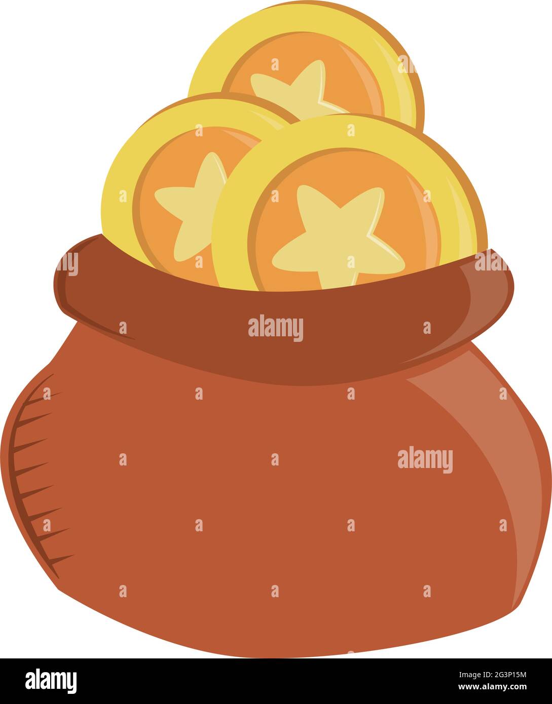 Coins on bag cartoon Cut Out Stock Images & Pictures - Alamy