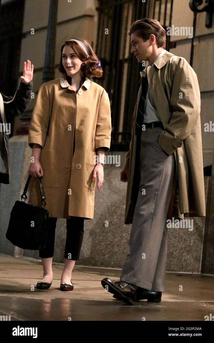 New York - NY - 20210513 Rachel Brosnahan and Michael Zegen film a ...