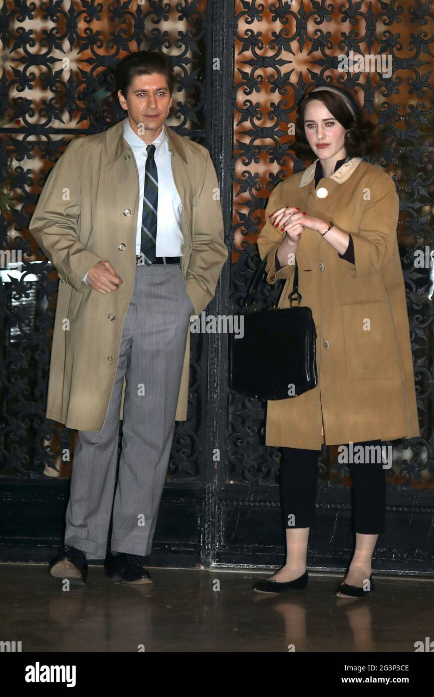 New York - NY - 20210513 Rachel Brosnahan and Michael Zegen film a ...