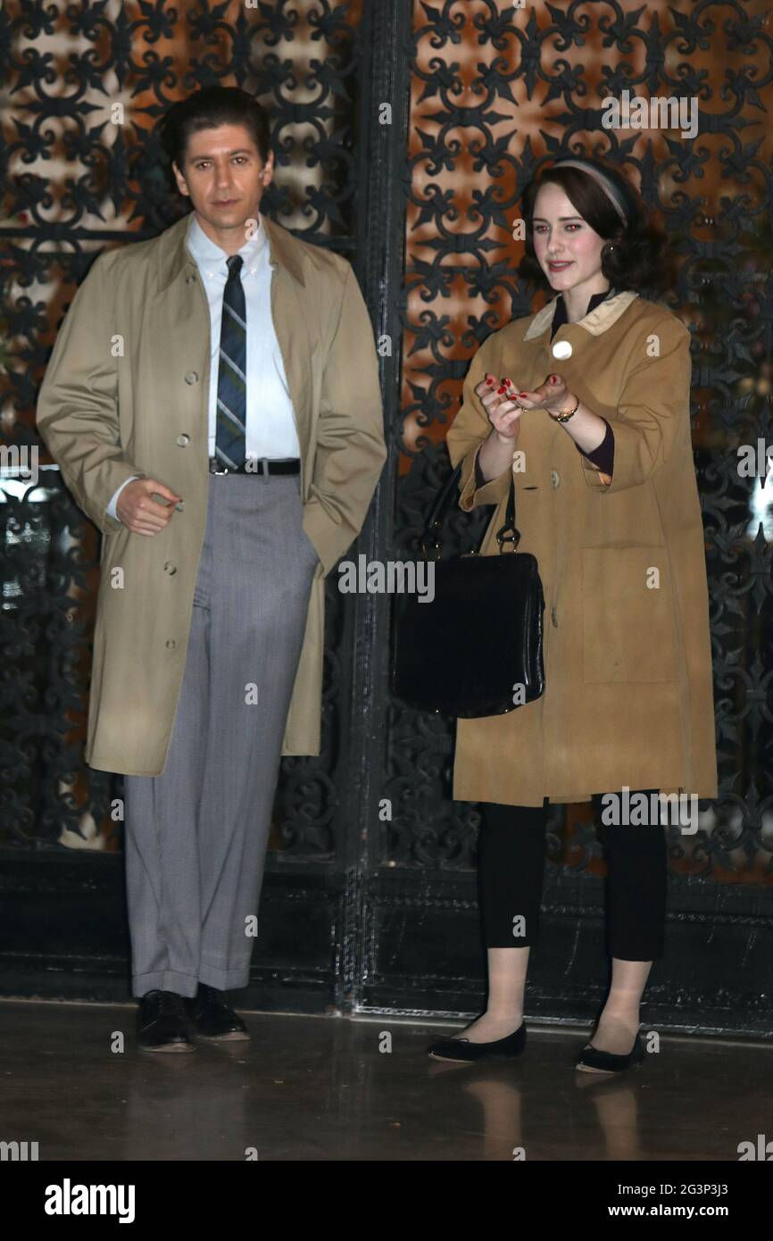 New York - NY - 20210513 Rachel Brosnahan and Michael Zegen film a ...