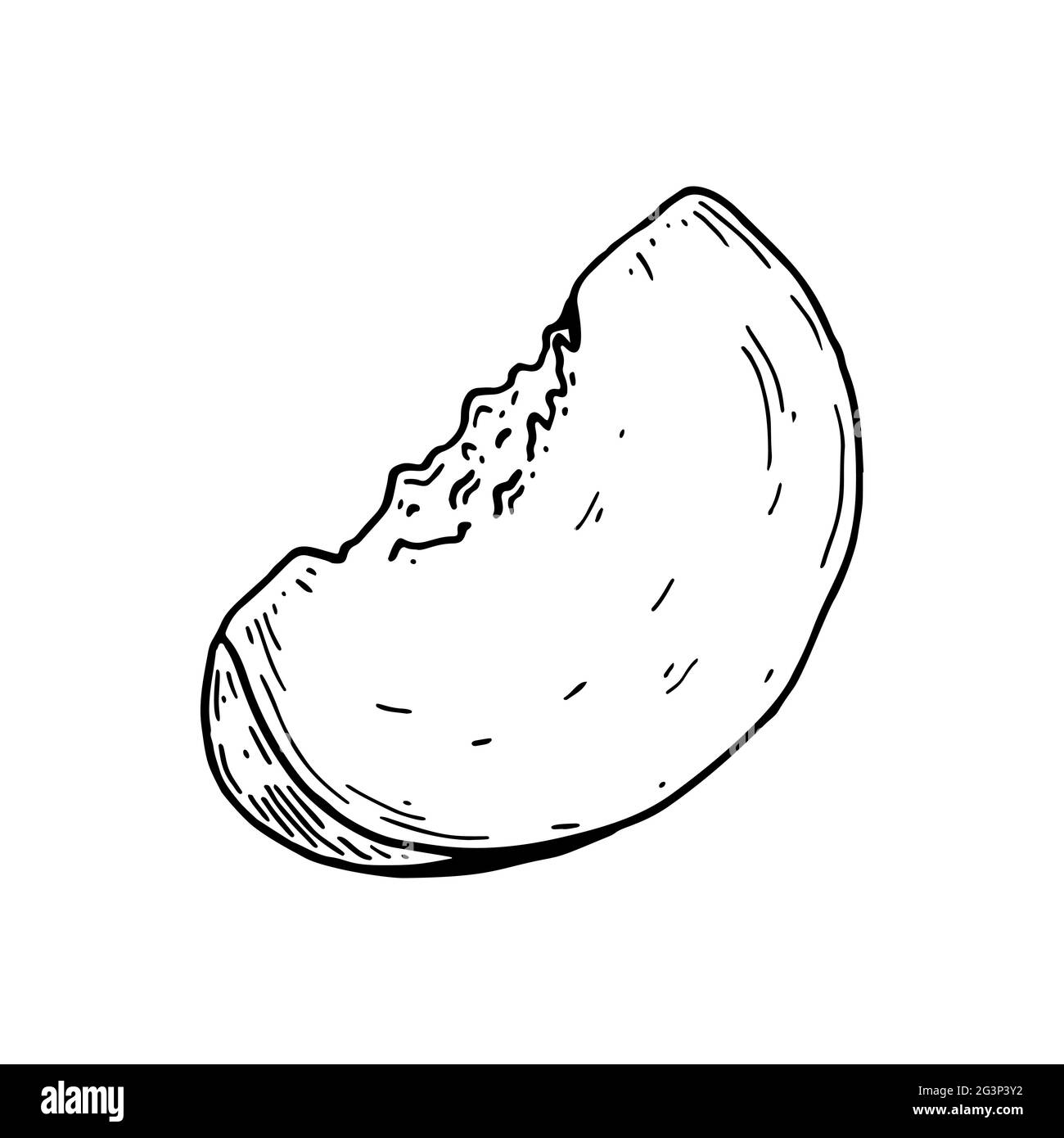 Peach slice illustration Black and White Stock Photos & Images - Alamy