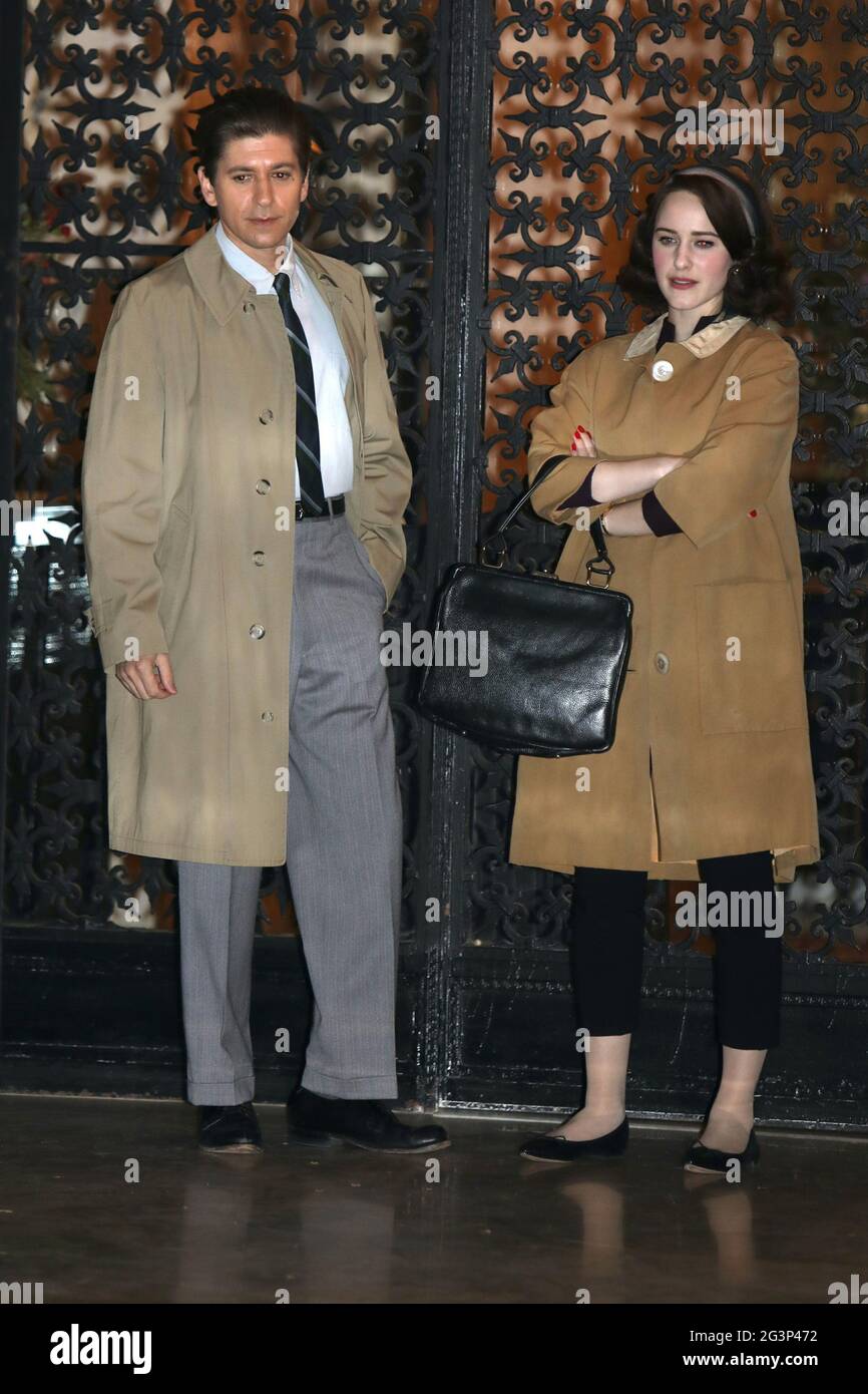 New York - NY - 20210513 Rachel Brosnahan and Michael Zegen film a ...