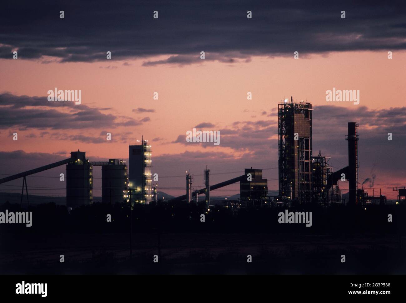 Industrial Building at Sunset Stock Photo - Alamy