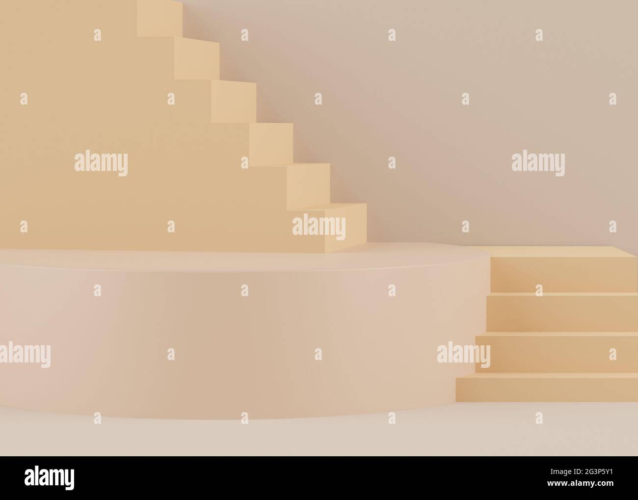 Podium stand with pastel color arches scene. Minimalist geometric ...