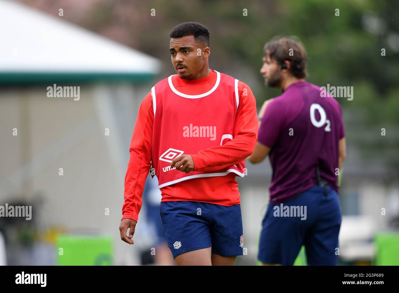 England's Max Ojomoh during the training session at The Lensbury ...
