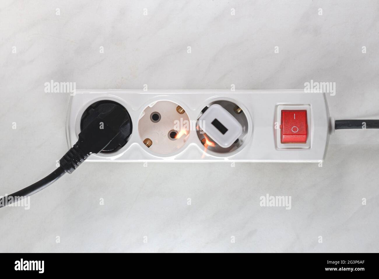 Ignited plug in the power supply board - short circuit of the wiring ...