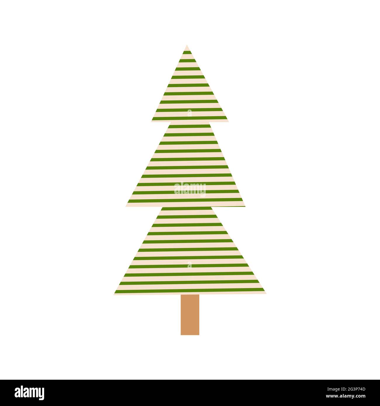 christmas tree. Hand drawing fir tree, Christmas ornaments. Holiday ...