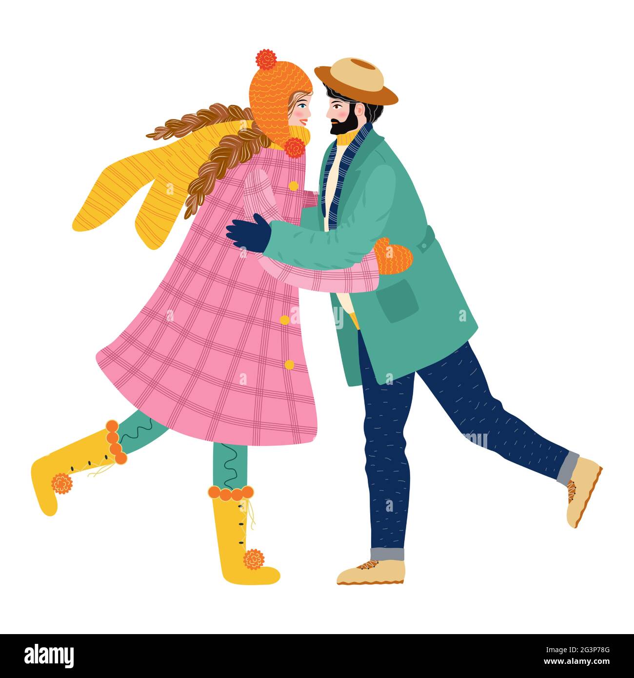 Happy meeting of two friends hugging after quarantine, covid-19, long ...