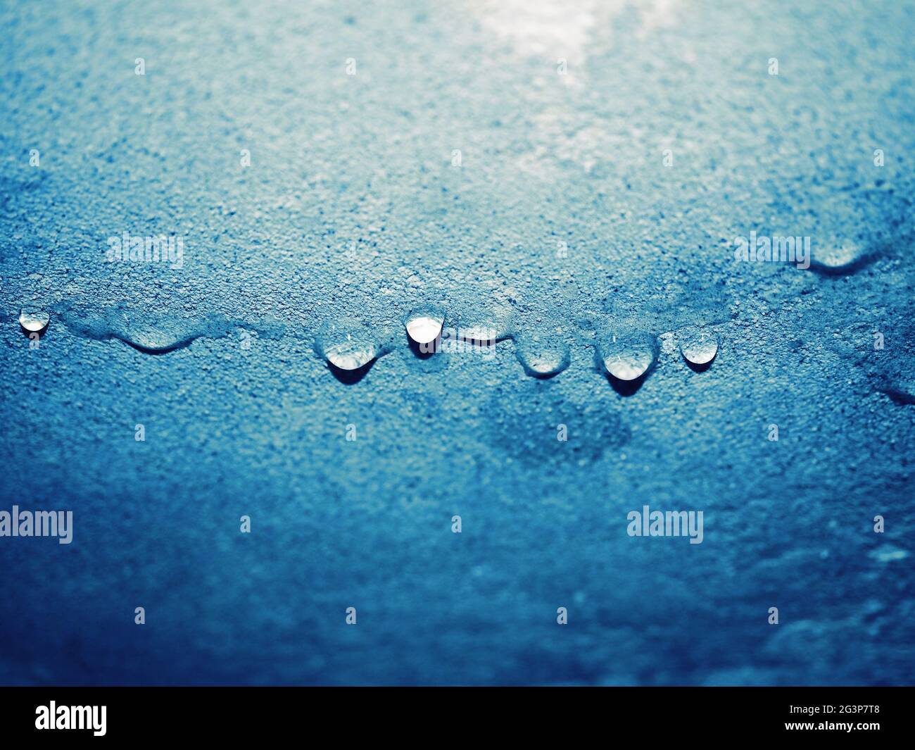 Dampness moisture on ceiling with drops of water infiltration Stock ...