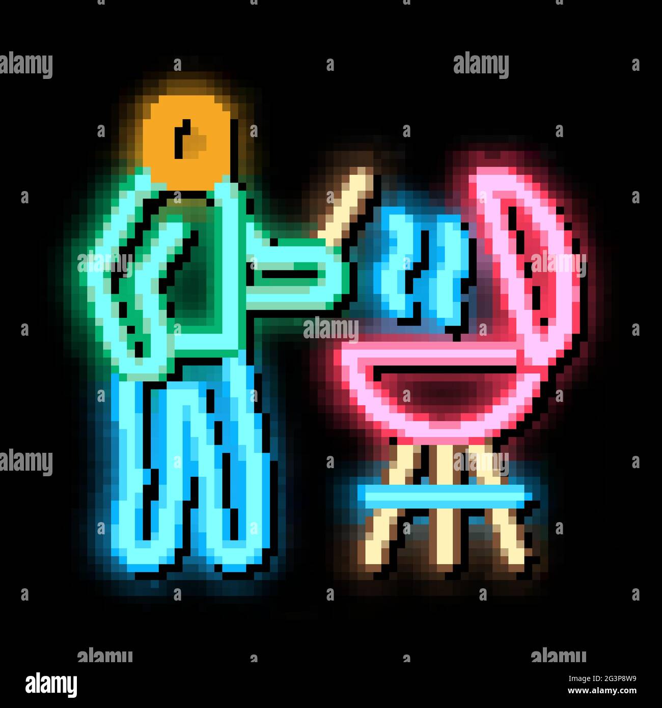 bbq cooking neon glow icon illustration Stock Vector Image & Art - Alamy
