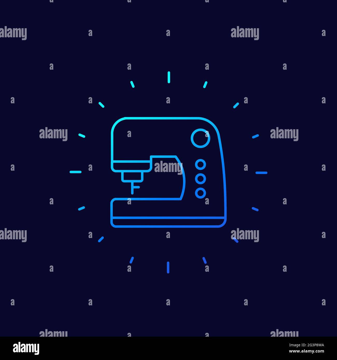sewing machine line icon on dark, vector Stock Vector Image & Art - Alamy