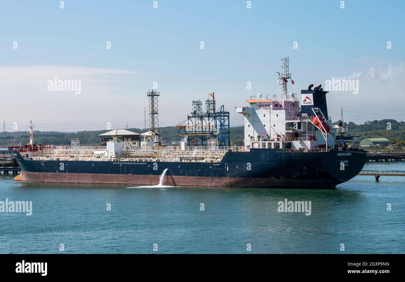 Fawley, Hampshire, England, UK. 2021. The Askholmen a chemical//gas ...