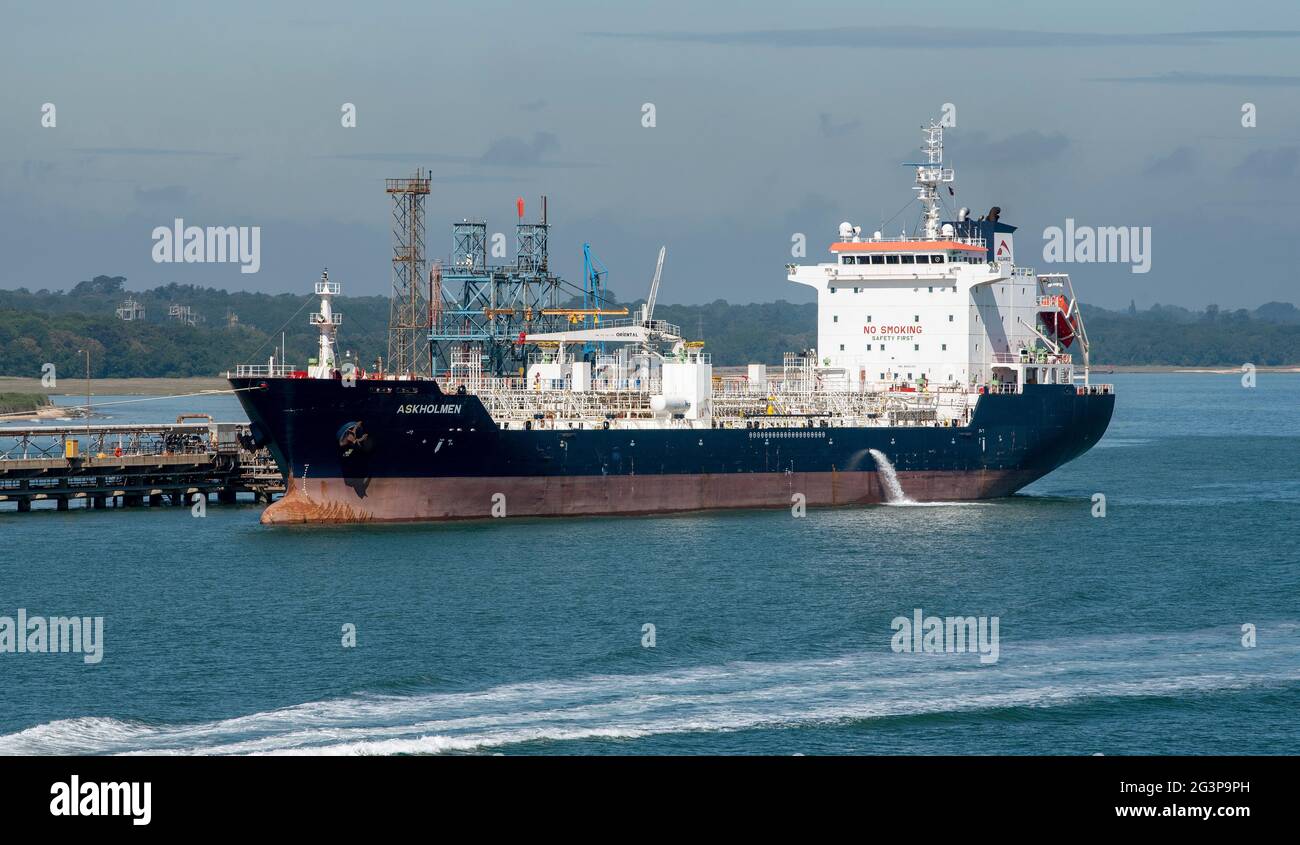 Fawley, Hampshire, England, UK. 2021. The Askholmen a chemical//gas ...