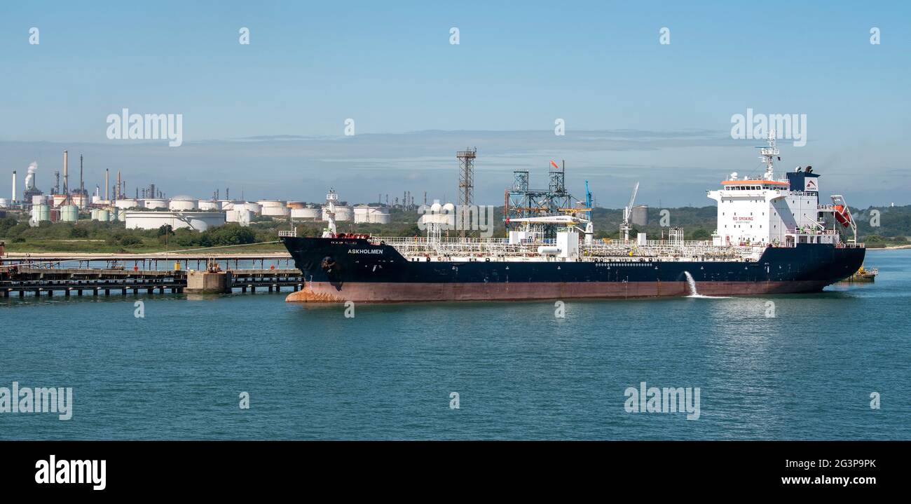 Fawley, Hampshire, England, UK. 2021. The Askholmen a chemical//gas ...