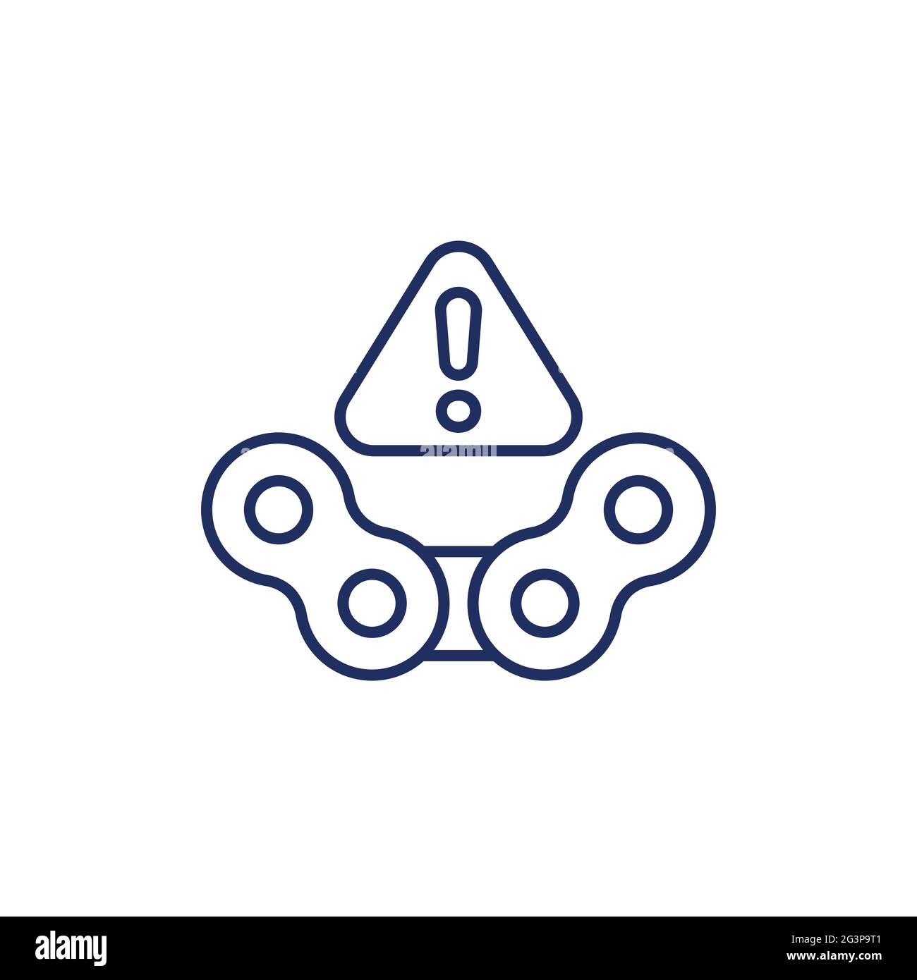 bike chain and warning line icon, vector Stock Vector Image & Art - Alamy