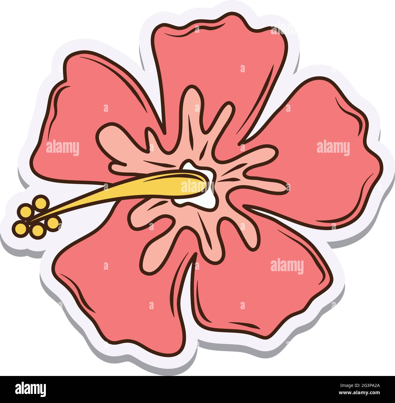 flower hibiscus sticker Stock Vector Image & Art - Alamy