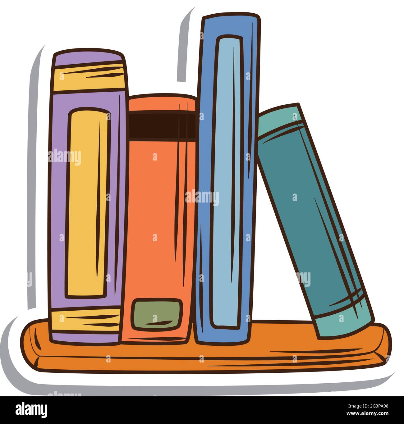 books on shelf sticker Stock Vector Image & Art - Alamy