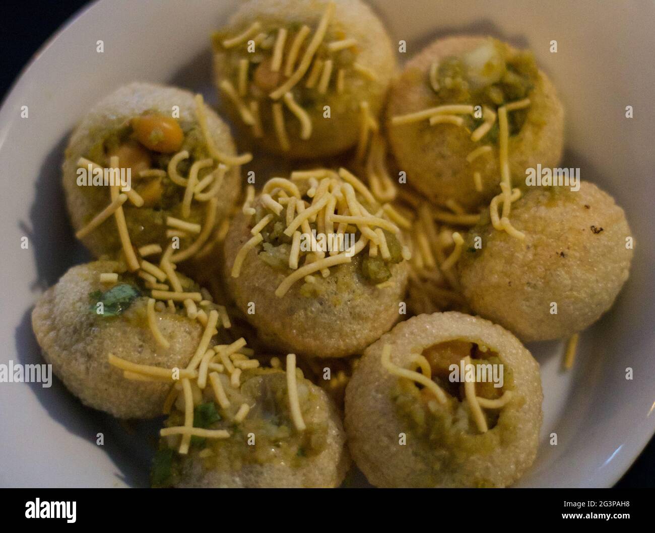 Dish of golgappa - popular Indian street food - small crispy stuffed ...