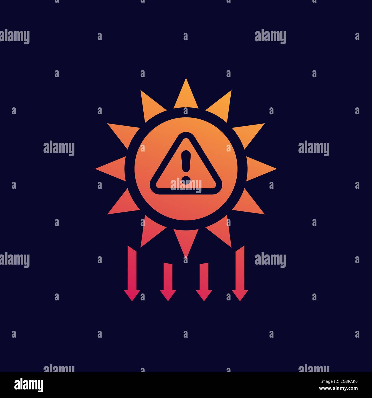 UV radiation warning solar ultraviolet vector icon Stock Vector Image ...