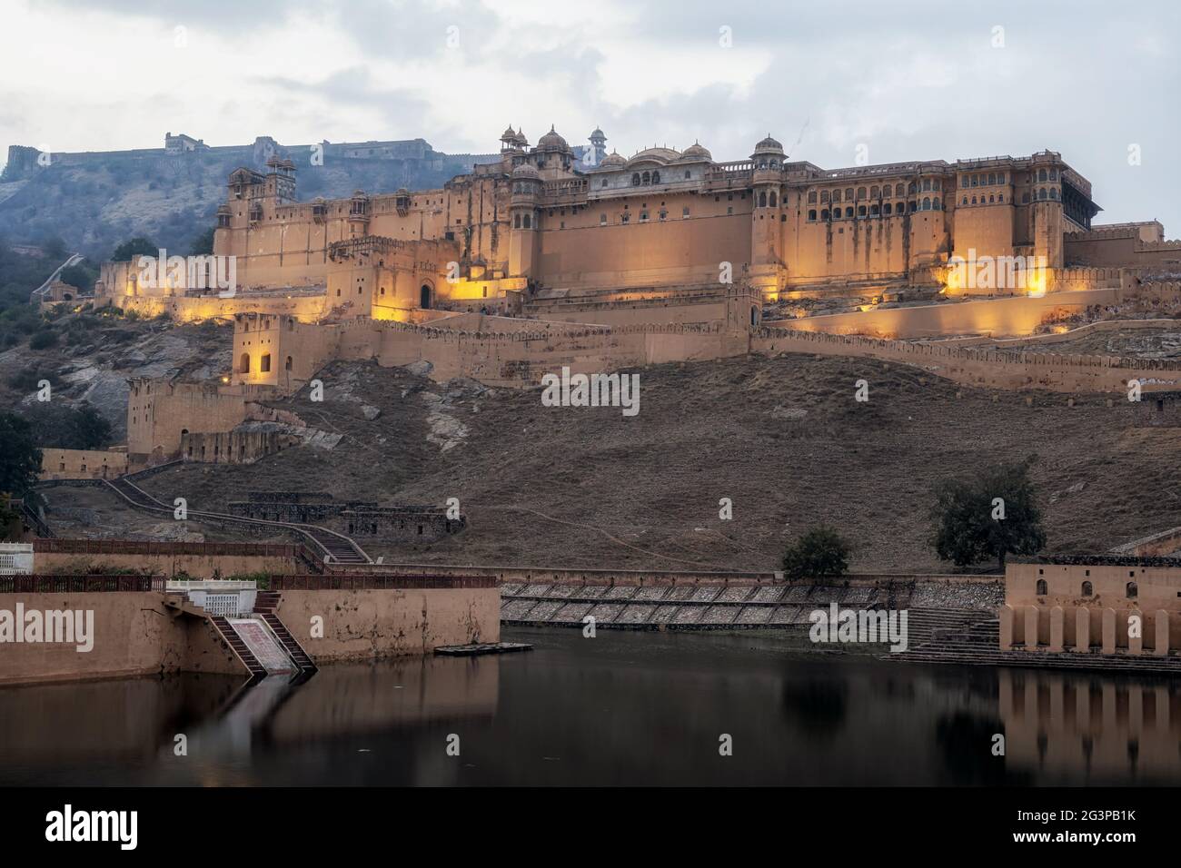 Sunset over amer fort Stock Photo - Alamy