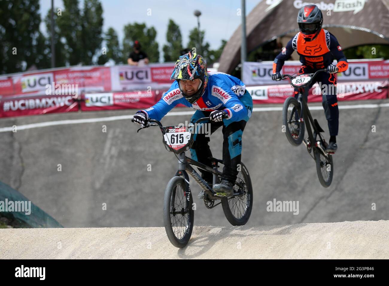 Adam MORAVEC of Czech Republic competes in the UCI BMX Supercross World ...
