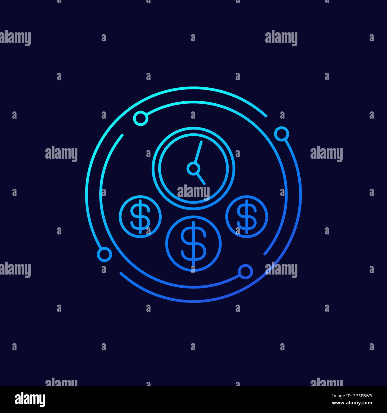 time and money line vector icon Stock Vector Image & Art - Alamy