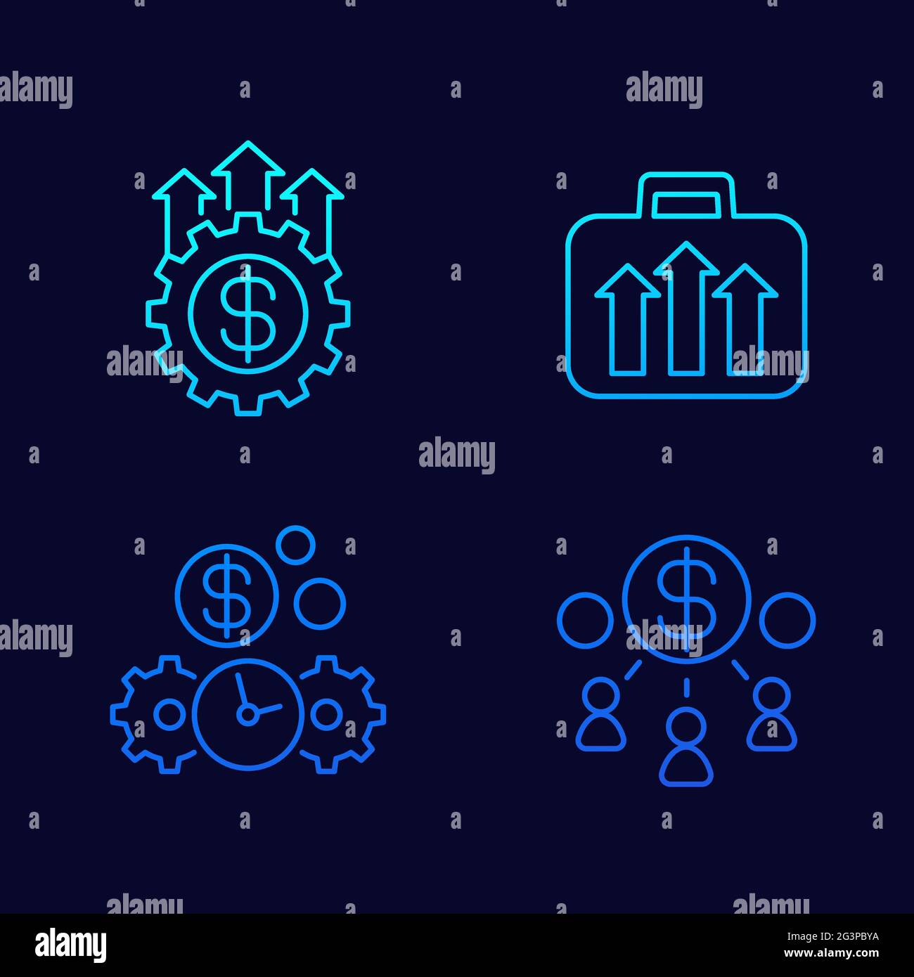 Capital management line icons hi-res stock photography and images - Alamy