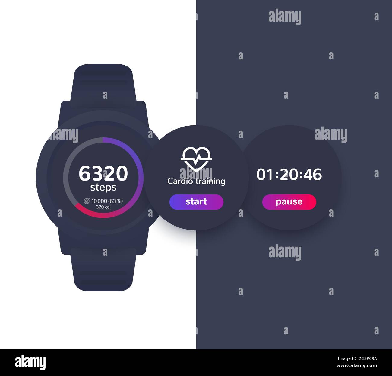 Smart watch with fitness app, activity tracker Stock Vector Image & Art ... Smart watch with fitness app, activity tracker Stock Vector Image & Art ...