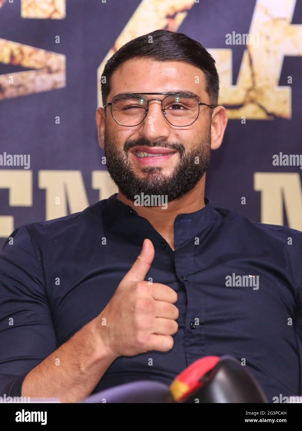 German heavyweight boxer Agit Kabayel (SES Boxing) press conference ...