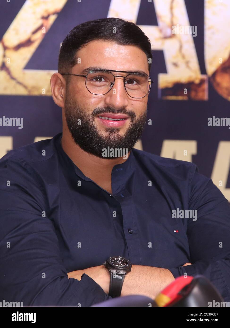 German heavyweight boxer Agit Kabayel (SES Boxing) press conference ...