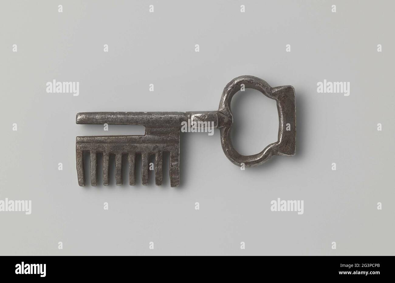 Socket wrench of steel. Steel scratch key with open beard, ring on the ...