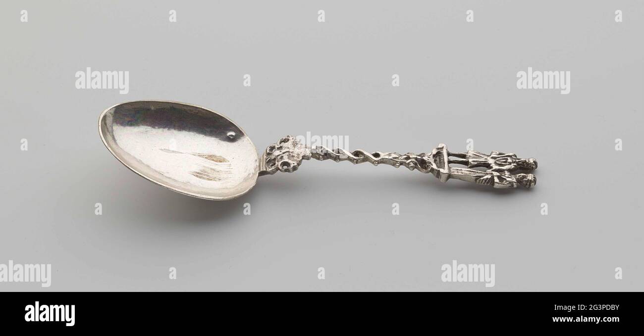 Memorial spoon. Silver silence spoon, with oval shovel and a broadened ...