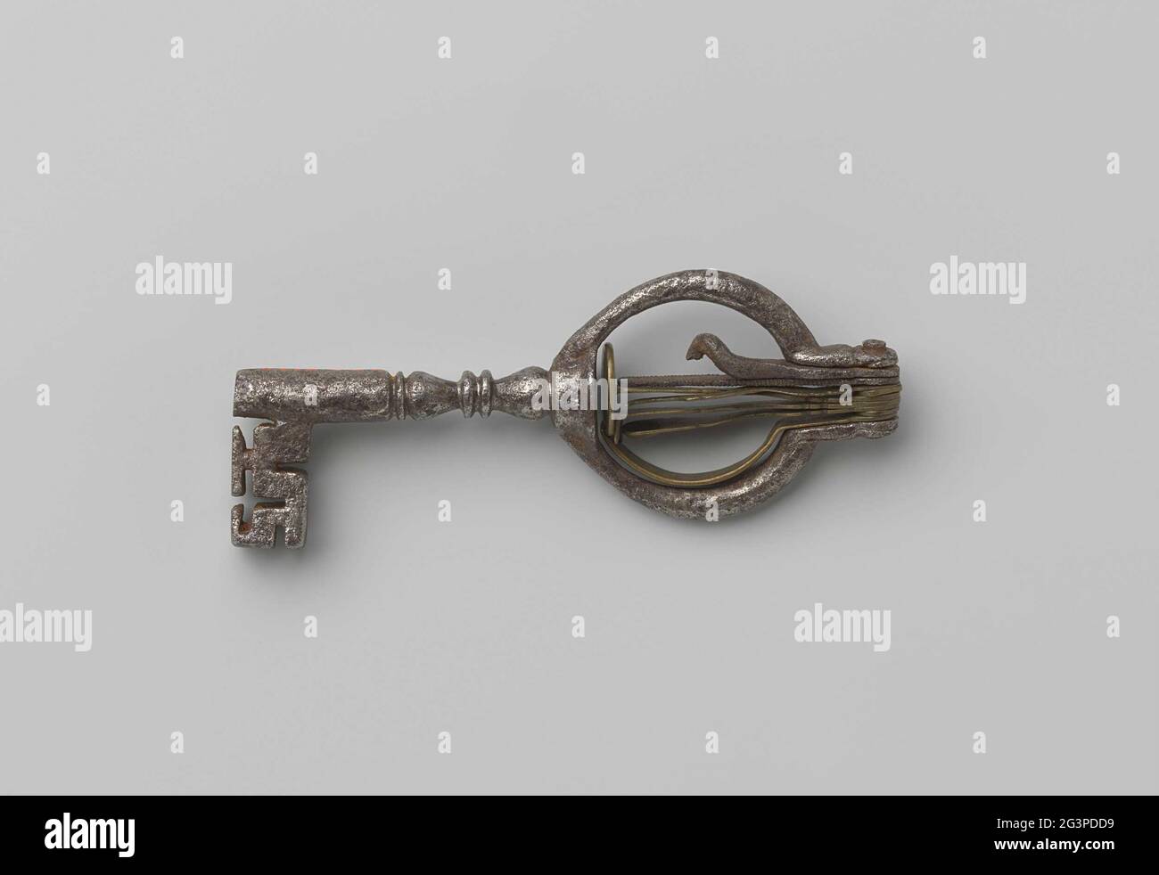 Key. Key with a travel and flue garnish in the round handle; O.A. Pipe ...