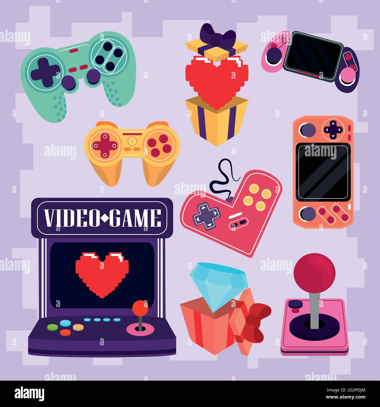 video game set Stock Vector Image & Art - Alamy